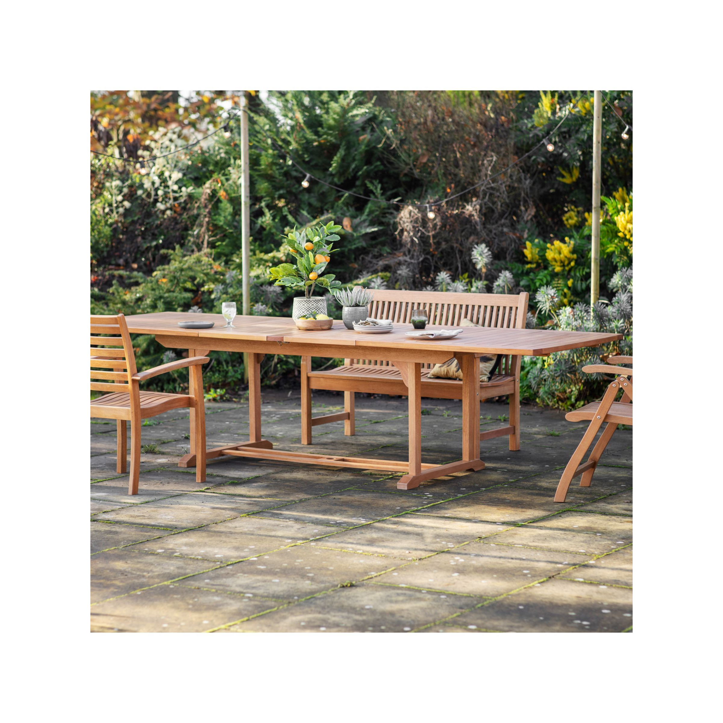 Gallery Direct Marconi Wood Garden Extending Dining Table, Natural by ...