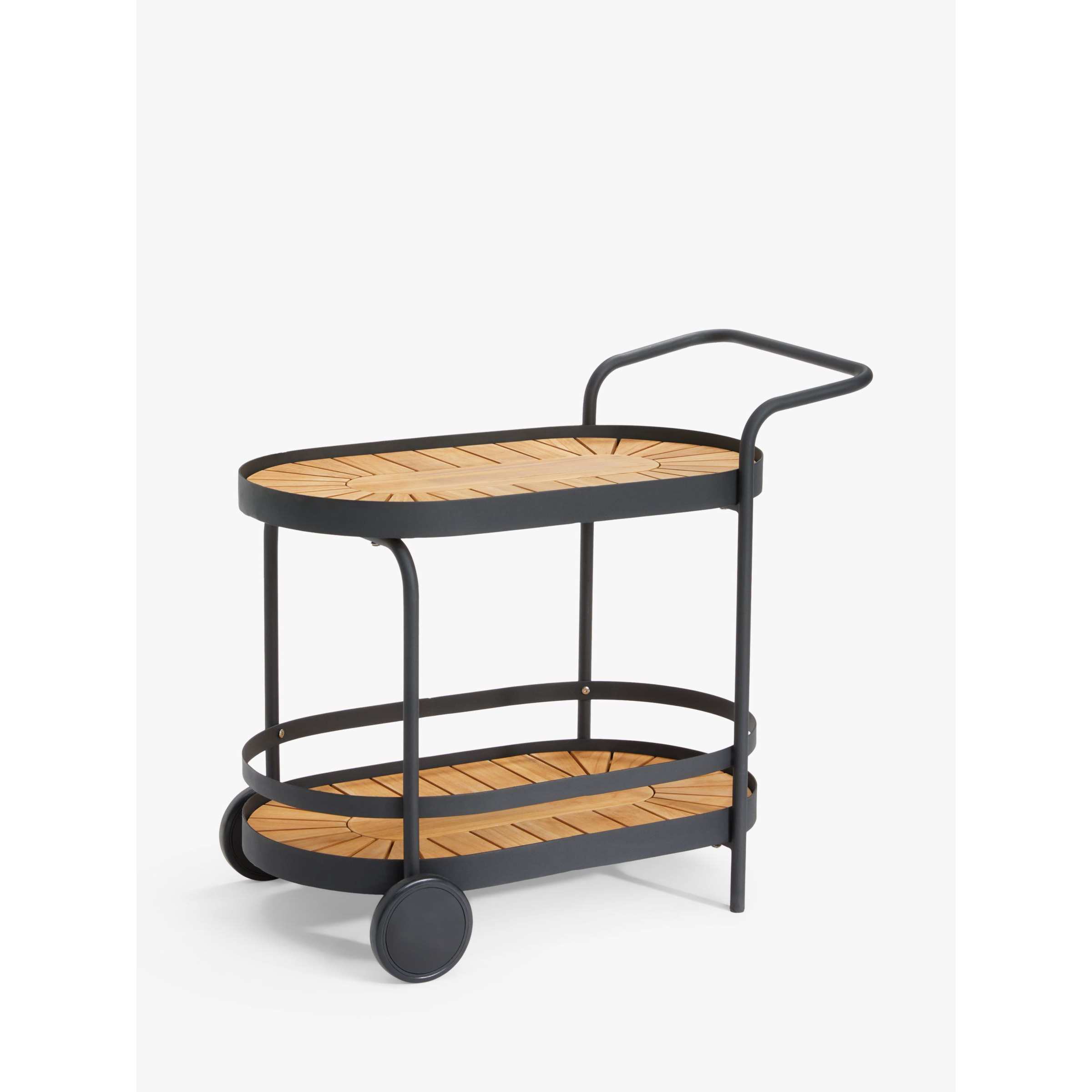 John Lewis Flogan Teak Wood Garden Bar Trolley, Natural by John Lewis ...