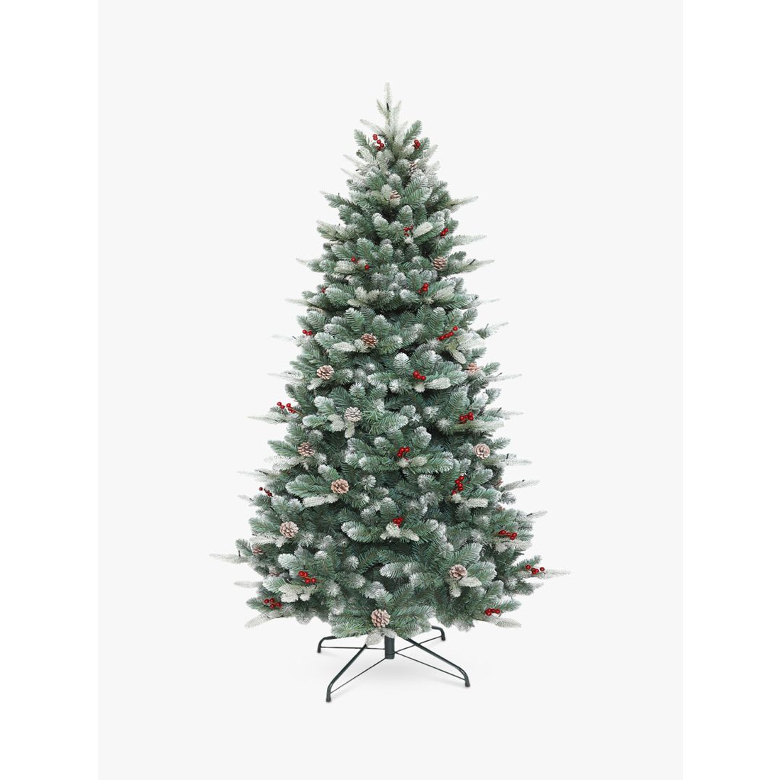 John Lewis Delamere Pre-Lit Frosted Berry & Pine Cone Christmas Tree ...