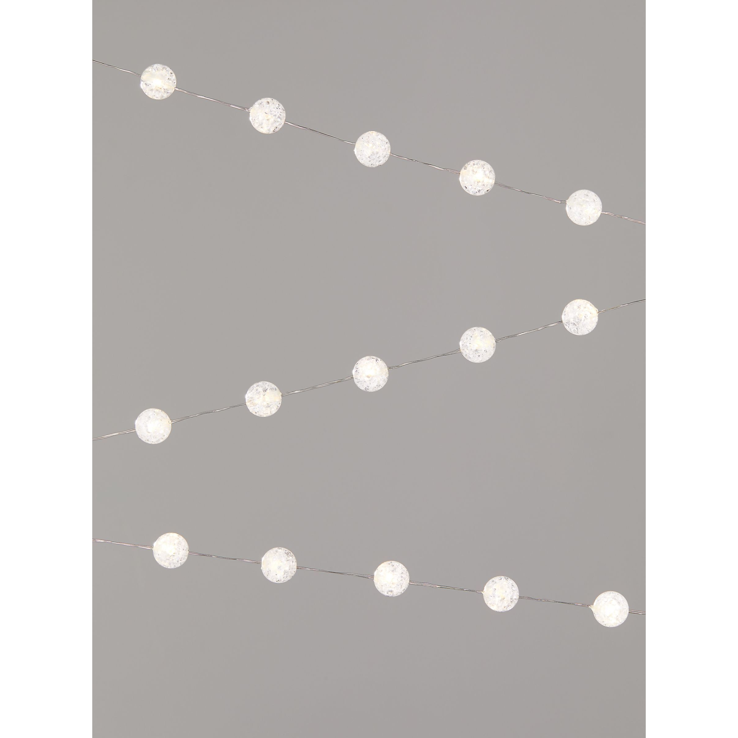John Lewis 160 LED Frosted Snowball Lights, L16m by John Lewis ...