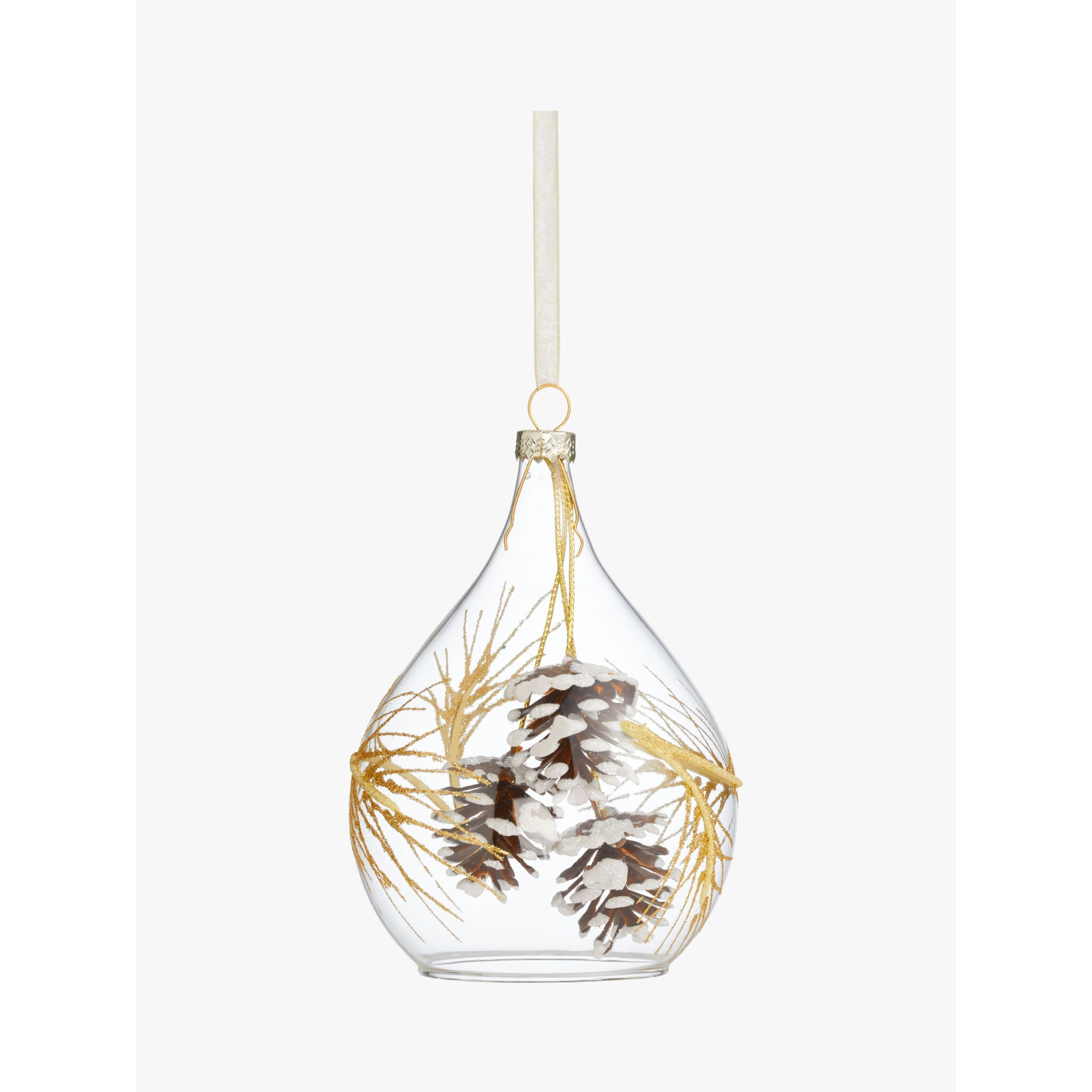 John Lewis Christmas Cottage Pine Cone Dome Bauble by John Lewis ...