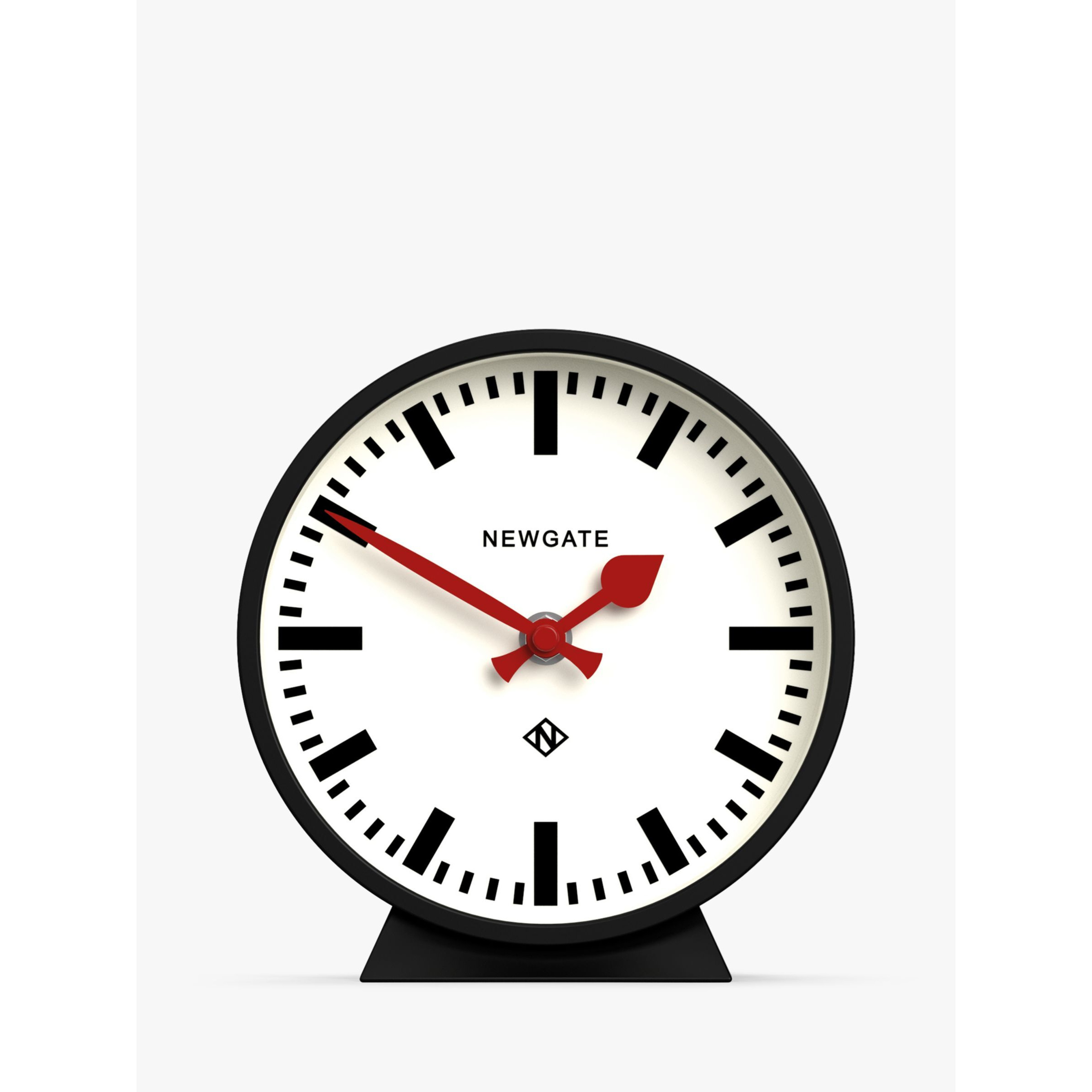 Newgate Clocks Railway Silent Sweep Round Analogue Mantel Clock, Black ...