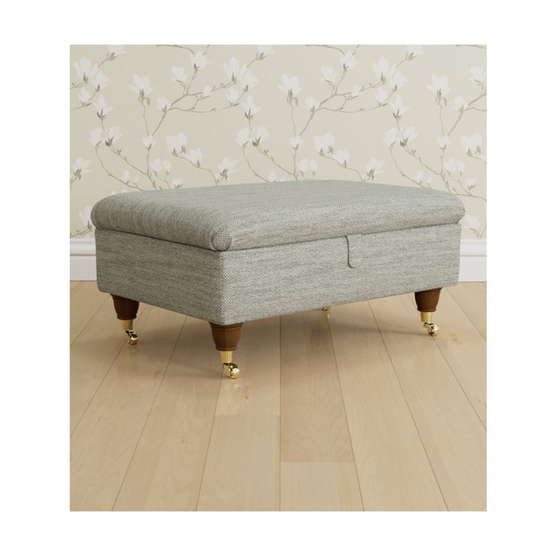 Laura Ashley Mortimer Footstool, Teak Leg by John Lewis & Partners ...