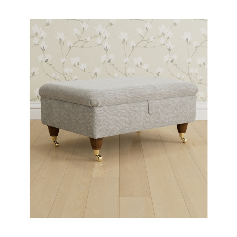 Laura Ashley Mortimer Footstool, Teak Leg by John Lewis & Partners ...