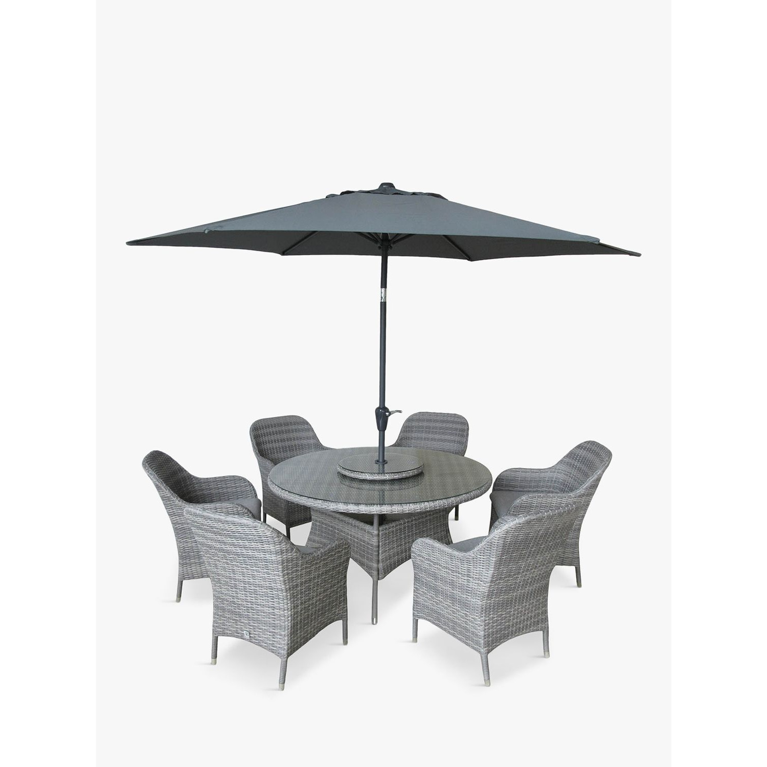 LG Outdoor Monte Carlo 6-Seater Round Garden Dining Table & Chairs Set ...