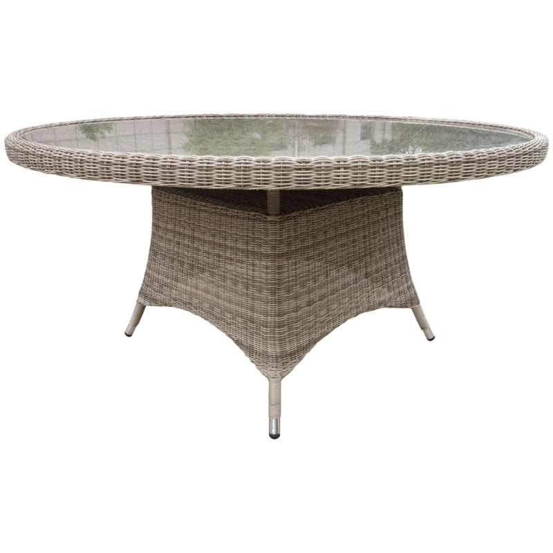 John Lewis Dante 6-Seater Round Glass Top Garden Dining Table by John ...