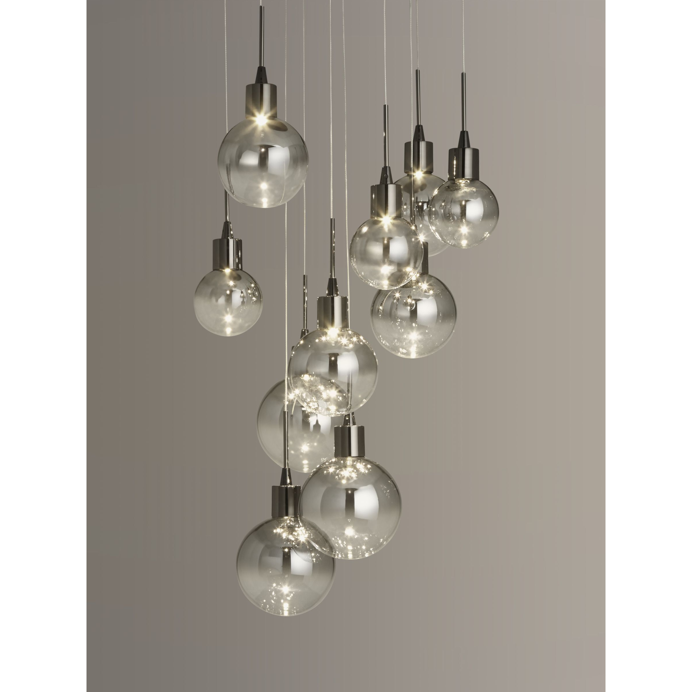 John Lewis Dano LED Ombre Glass Ceiling Light, 10 Light, Smoke by John ...