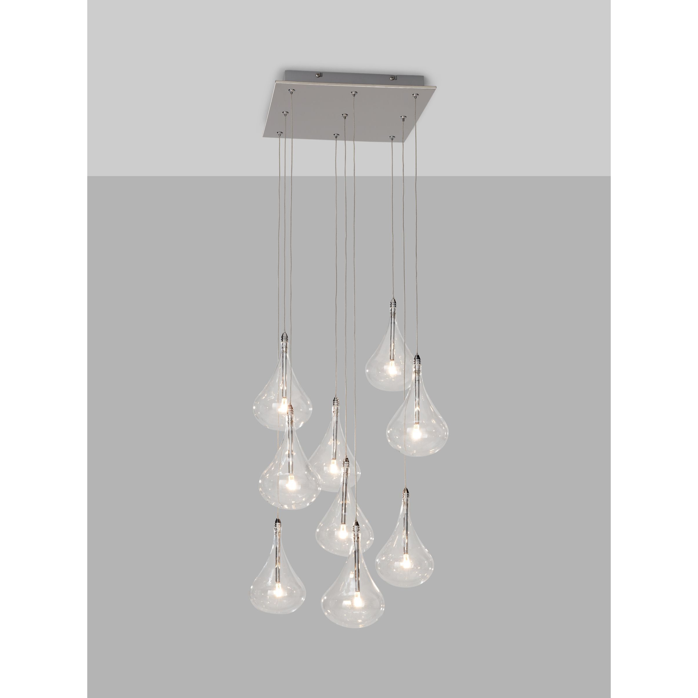 John Lewis Jensen 9 Pendant LED Cluster Ceiling Light, Chrome by John ...