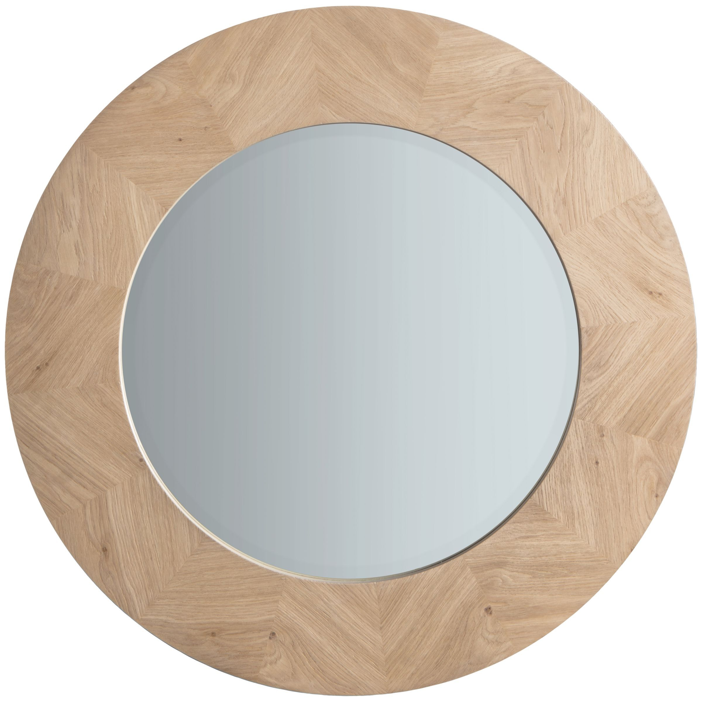 Gallery Direct Tapio Wood Inlay Round Mirror, 90cm, Oak by John Lewis ...