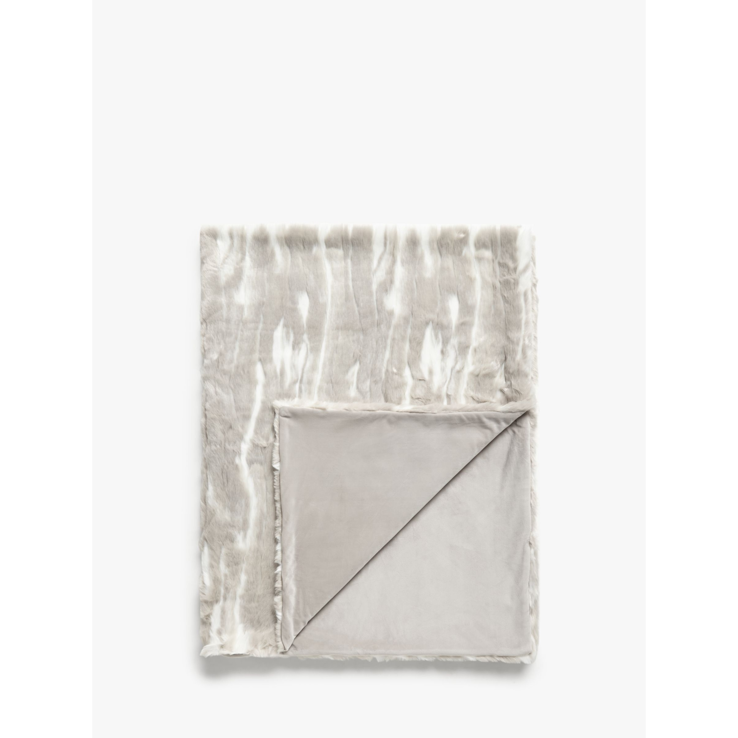 John Lewis Faux Fur Throw, Natural Marble by John Lewis & Partners ...