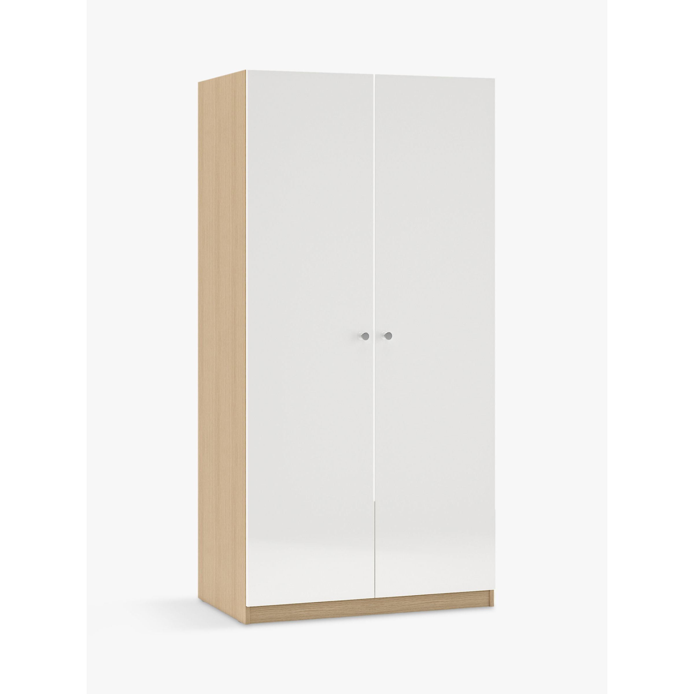 John Lewis ANYDAY Mix It Double Wardrobe, Chrome Knob Handles, Oak ...