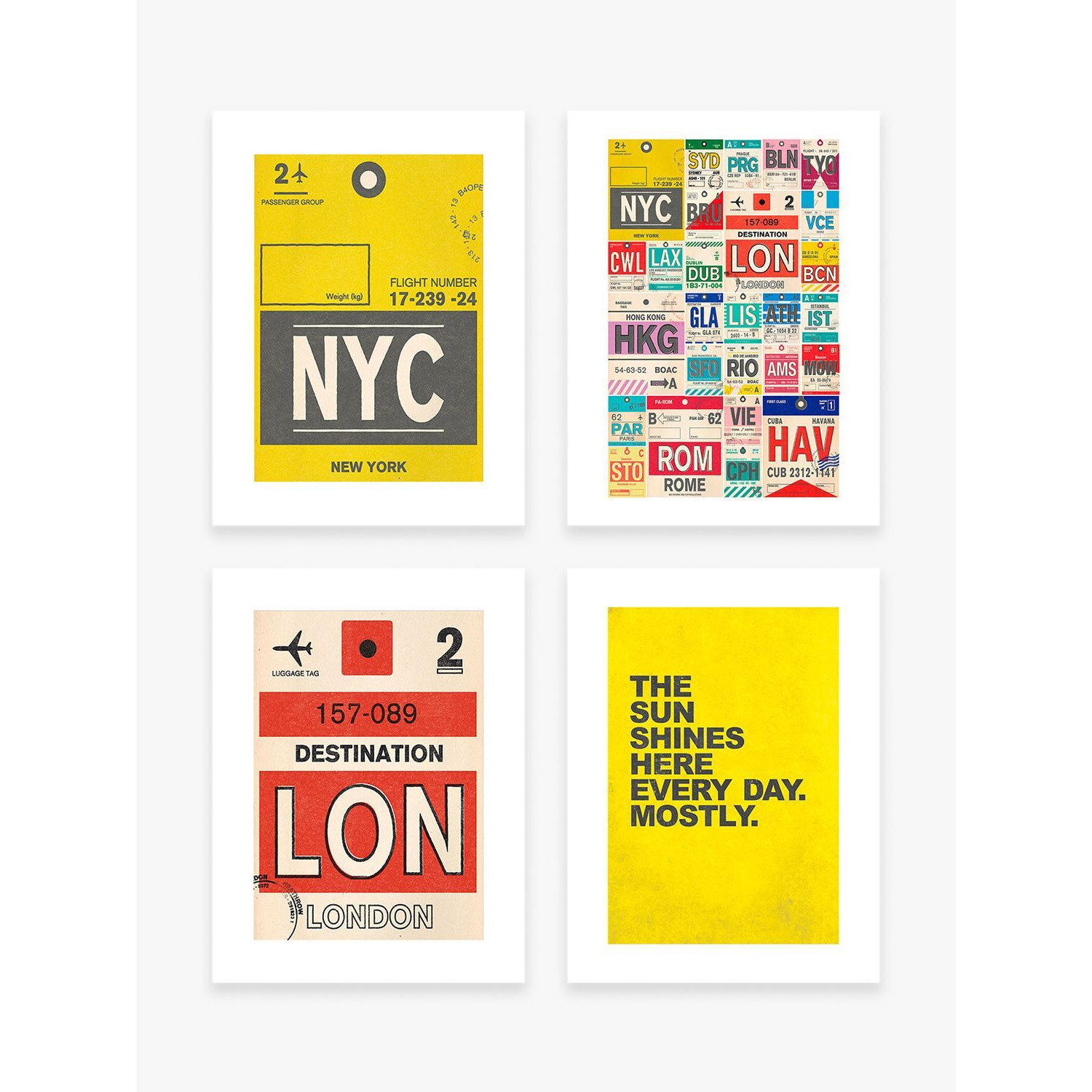 Nick Cranston - Travel Unframed Prints, Set of 4, 40 x 30cm, Assorted ...
