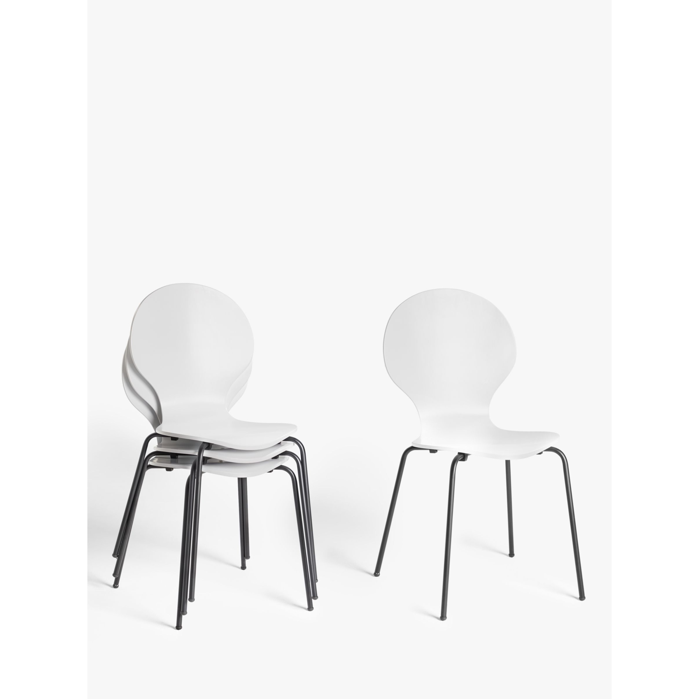 John Lewis ANYDAY Crescent Dining Chairs, White, Set of 4 by John Lewis ...