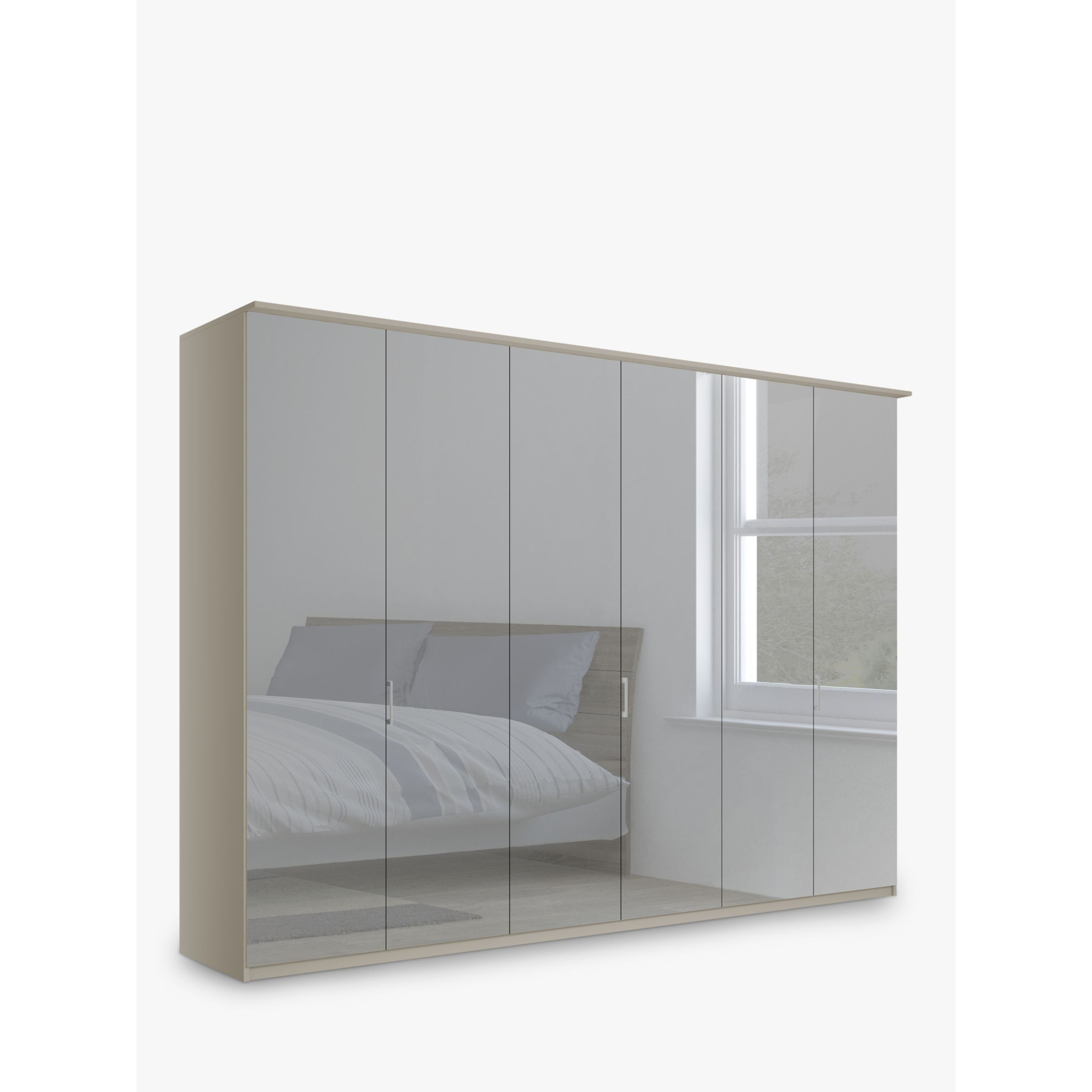 John Lewis Elstra 300cm Wardrobe with Mirrored Hinged Doors by John ...