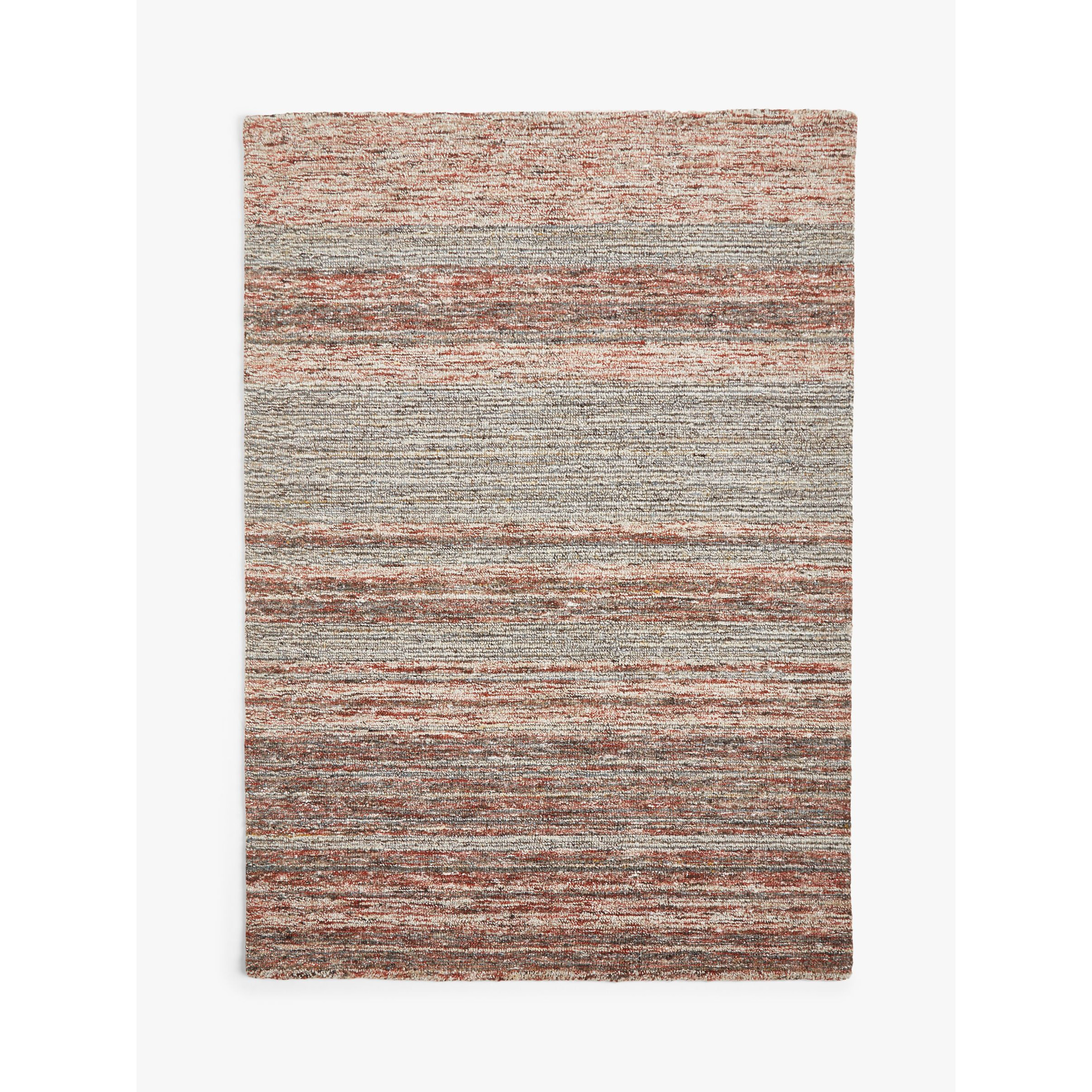 John Lewis Scandi Sketch Stripe Rug, Red by John Lewis & Partners ...