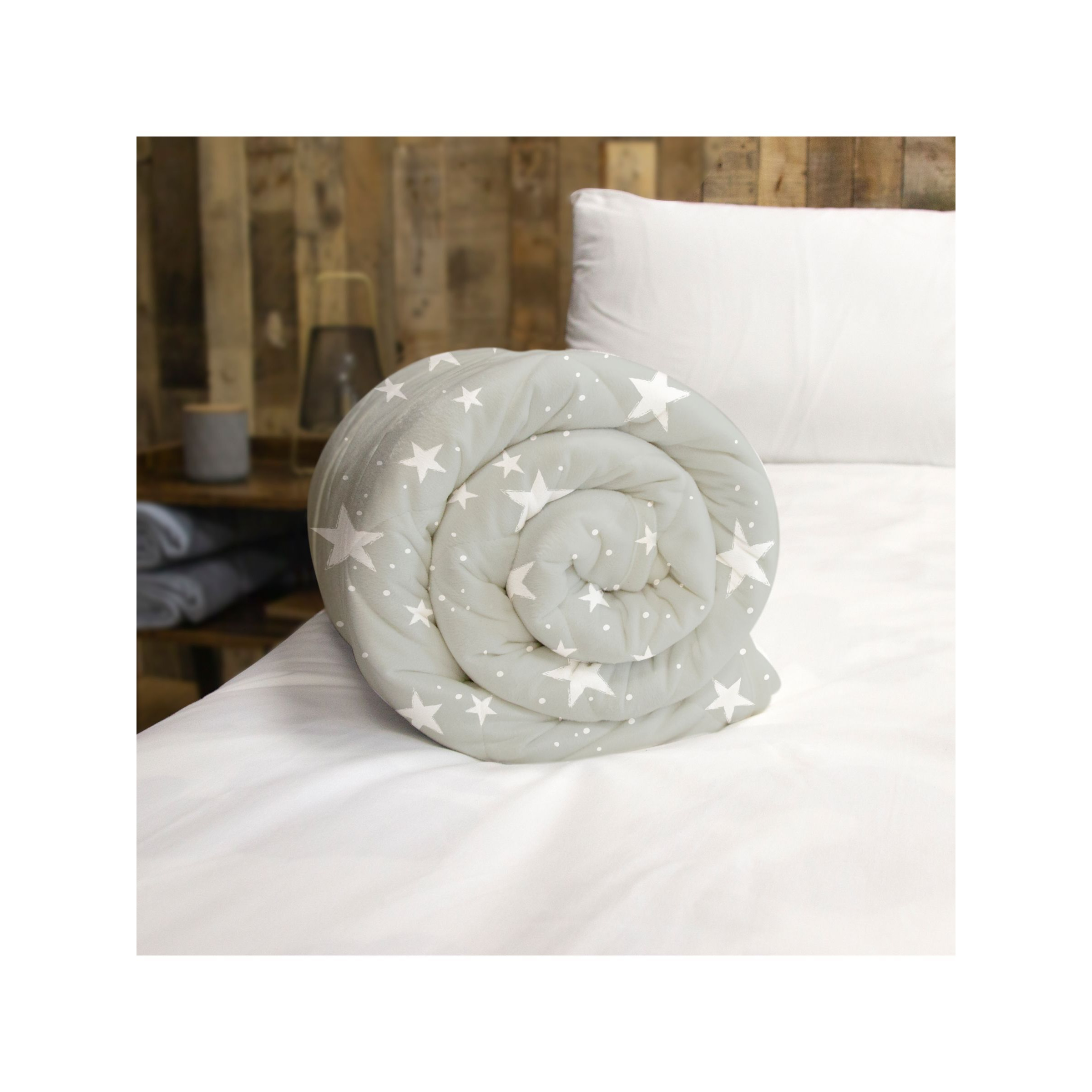 Rest Easy Sleep Better Star Weighted Blanket, Grey by John Lewis ...