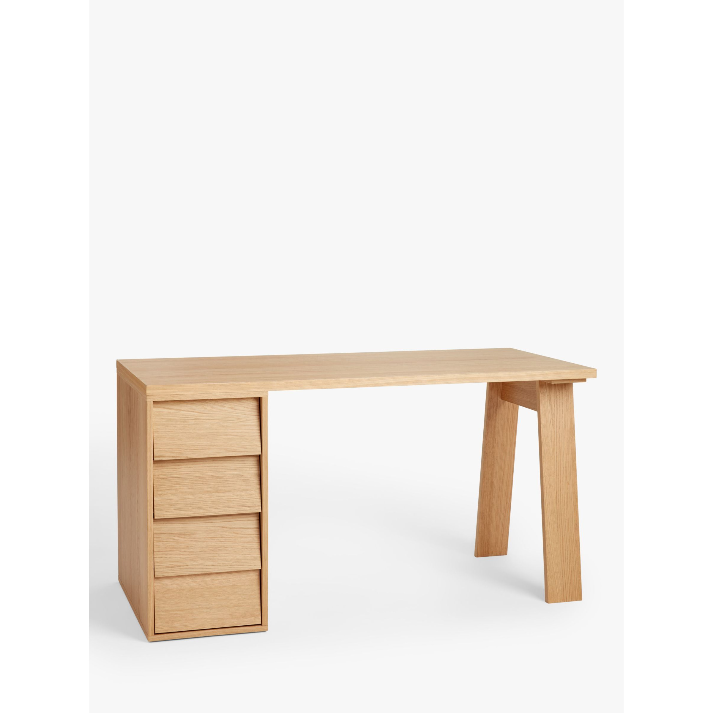 John Lewis Louvre Desk, Natural, FSC Certified (Oak Veneered Chipboard) by John Lewis & Partners ...