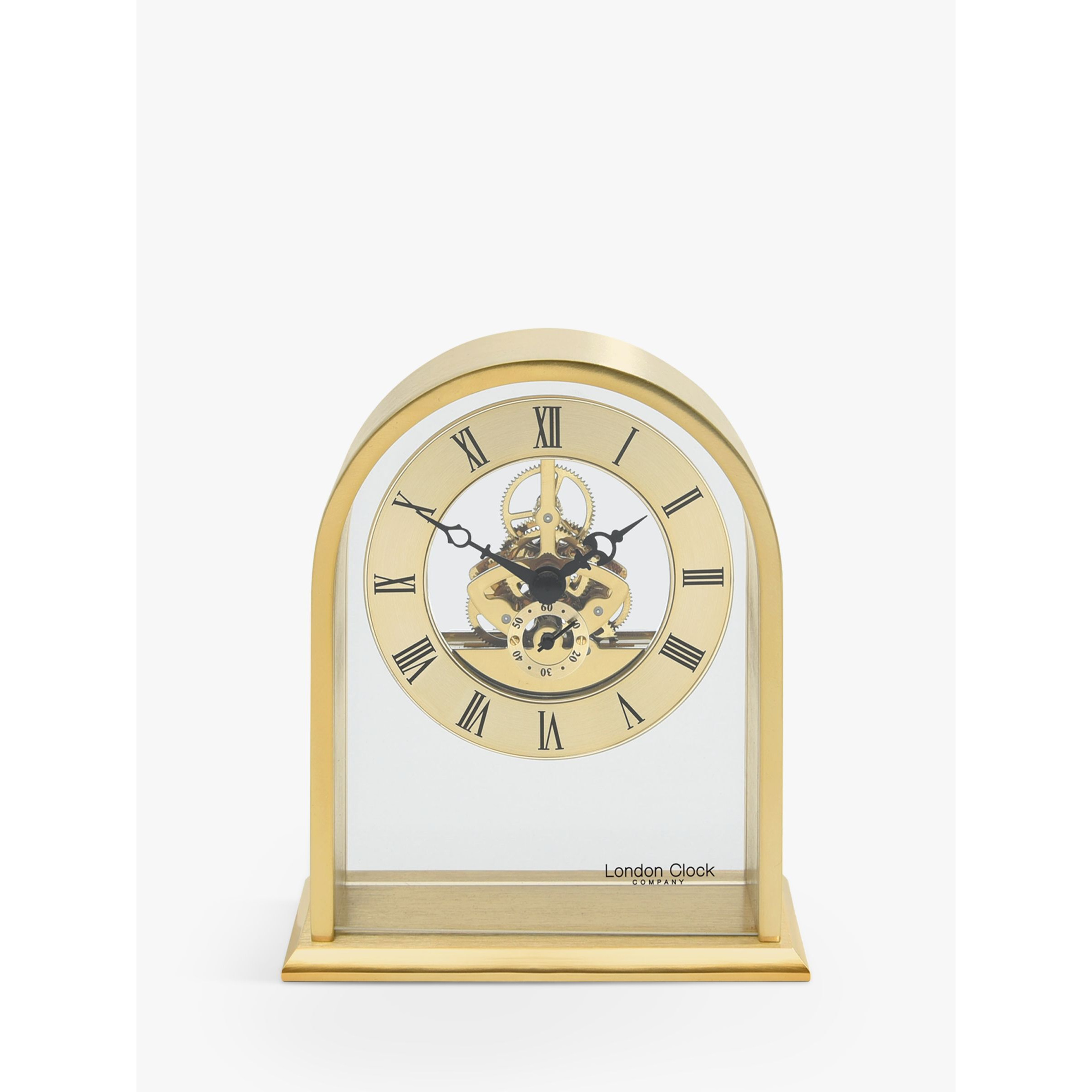 London Clock Company Arched Roman Numeral Analogue Skeleton Mantel ...