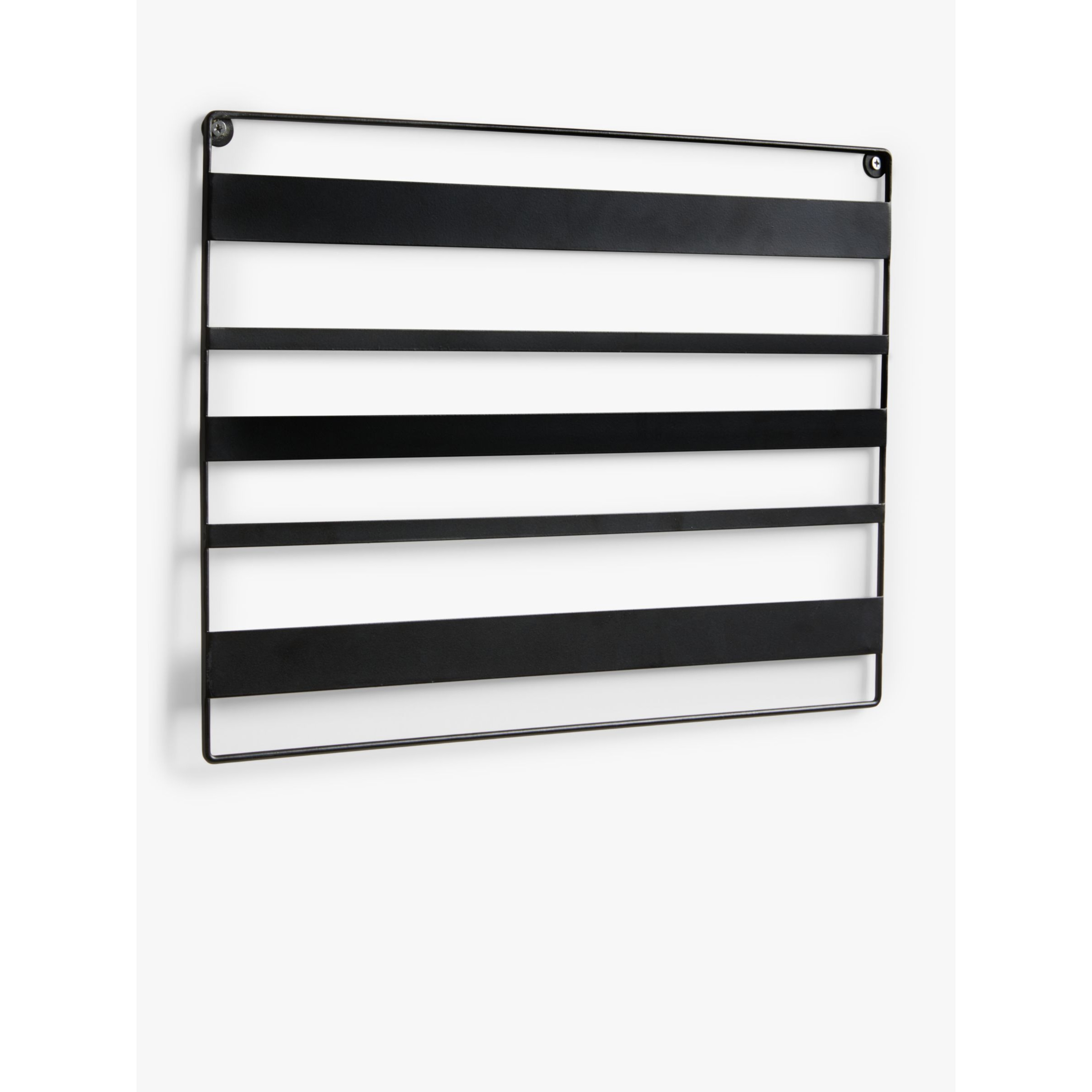 John Lewis ANYDAY Wall-Mounted Wire Memo Board & Letter Rack, Black by ...