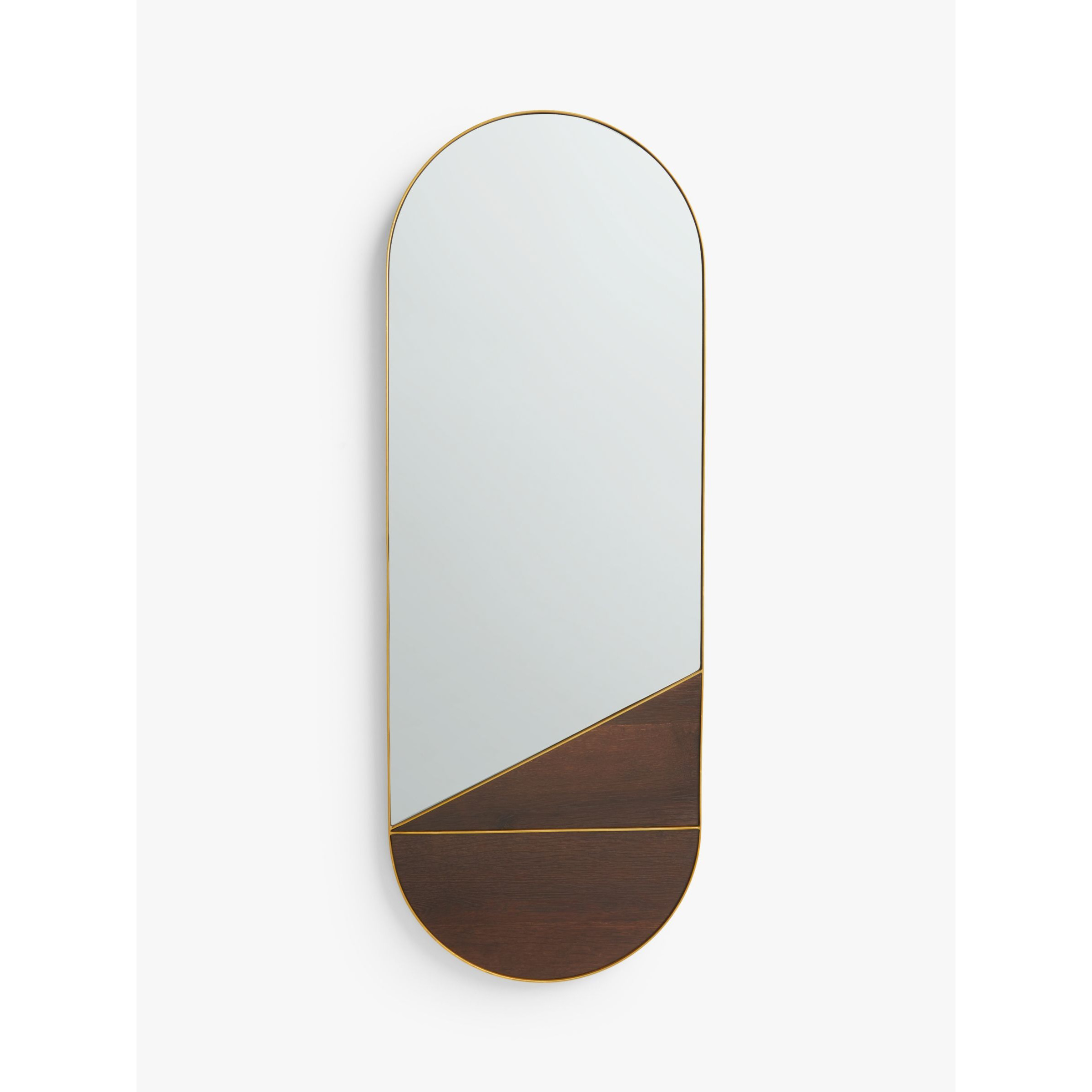 John Lewis + Swoon Mendel Lozenge Metal Frame Wood Inlay Wall Mirror ...