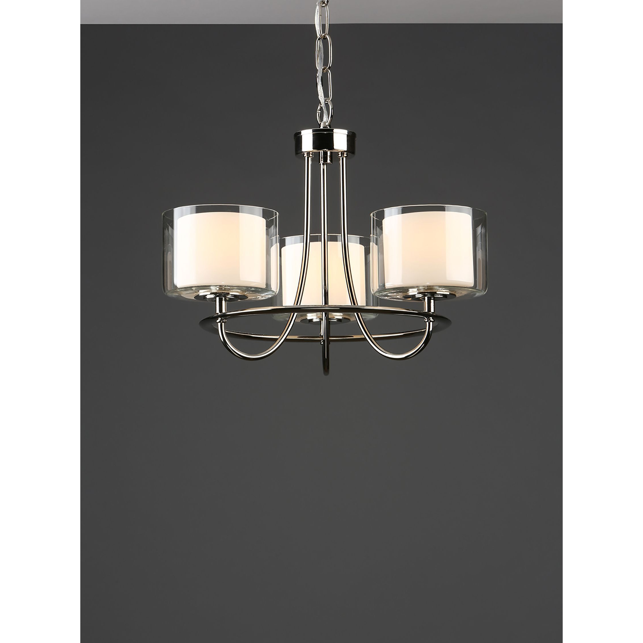 Laura Ashley Southwell 3 Arm Ceiling Light, Polished Nickel by John ...