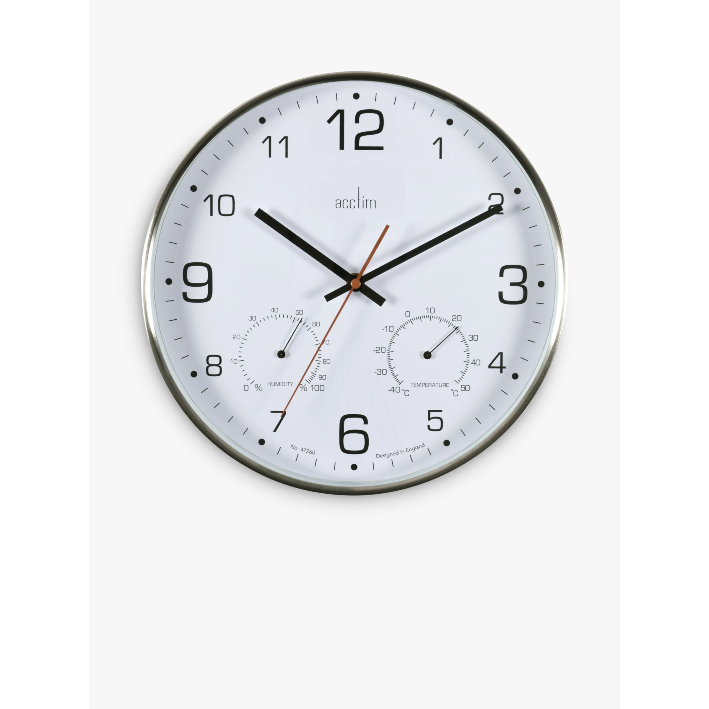 Acctim Komfort Analogue Non-Ticking Sweep Quartz Wall Clock, 30.5cm ...