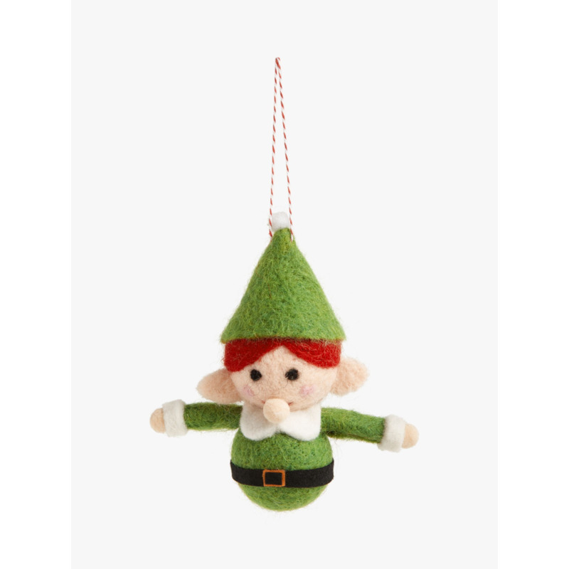 John Lewis Santa's Rainbow Workshop Felt Elf Tree Decoration by John ...