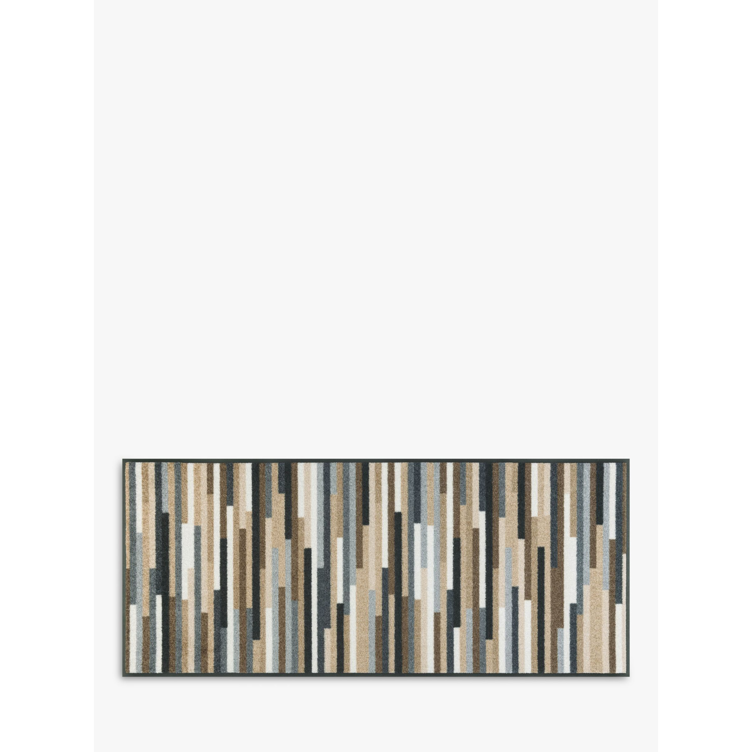 Wash and Dry Mikado Stripe Runner Door Mat, Neutral by John Lewis ...