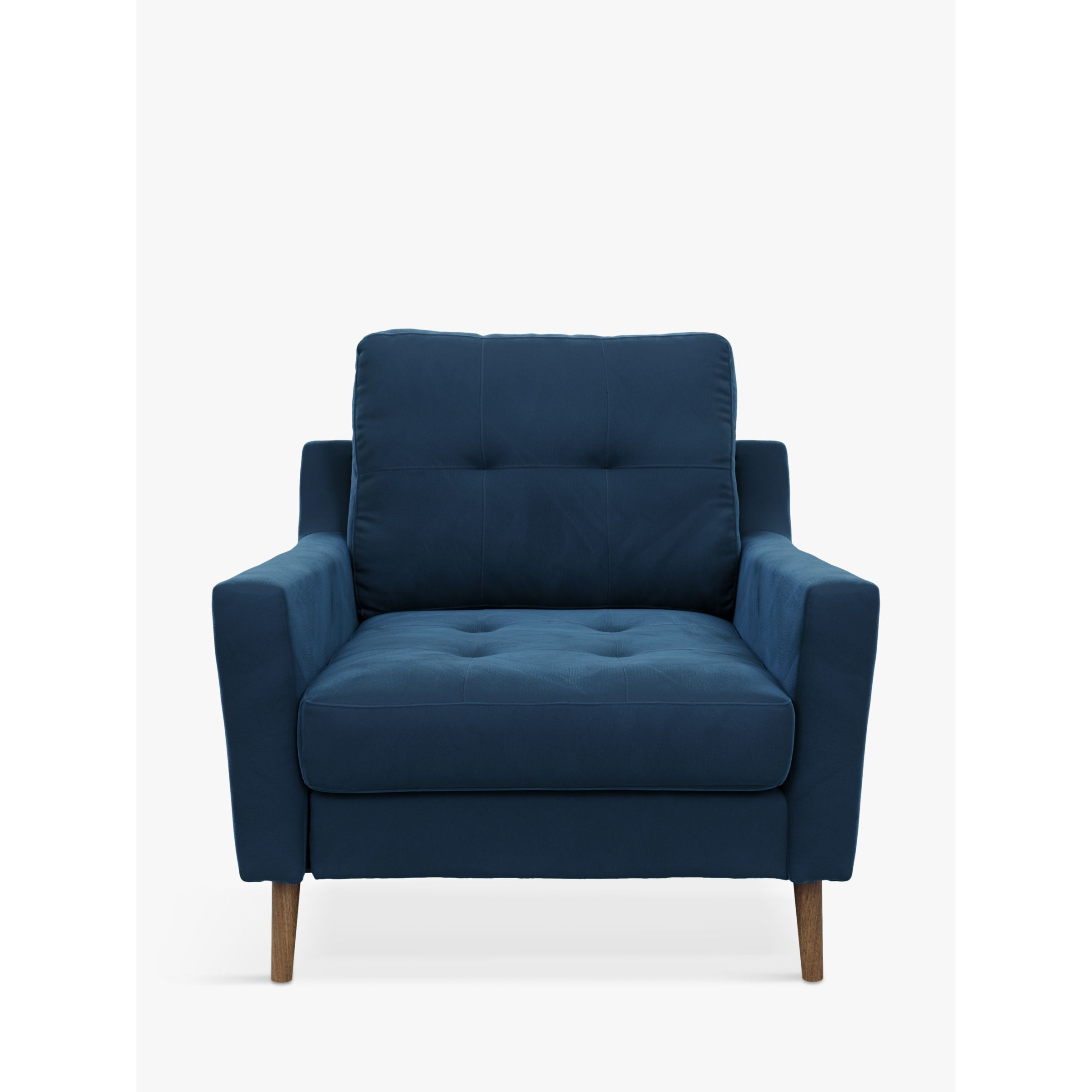Sofi 'Sofa in a Box' Armchair, Dark Leg, Navy Velvet by John Lewis ...
