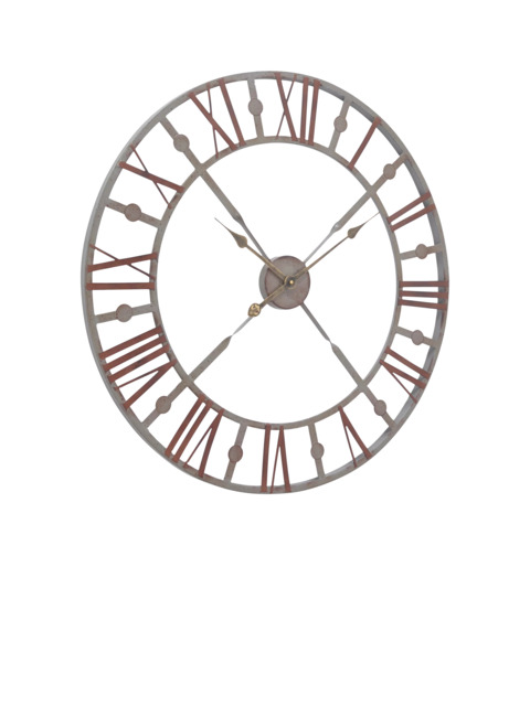 Libra Interiors Analogue Roman Numeral Skeleton Wall Clock, 73cm ...