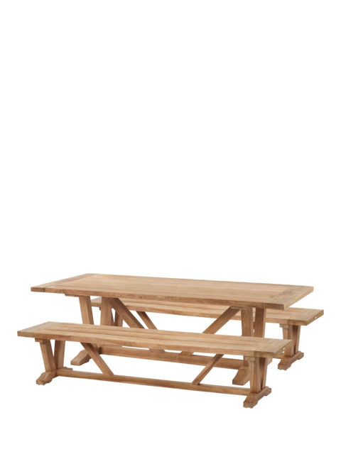 Bramblecrest Kuta 6-Seater Rectangular Teak Wood Garden Dining Table ...