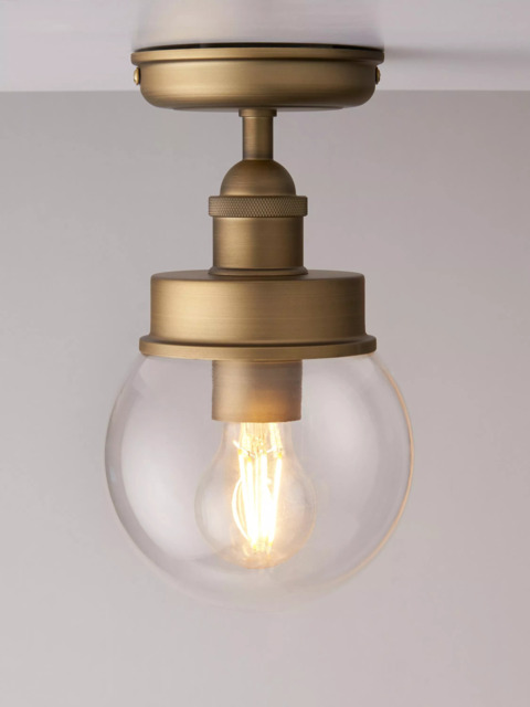 John Lewis Homestead Outdoor Semi-Flush Light, Dark Antique Brass by ...