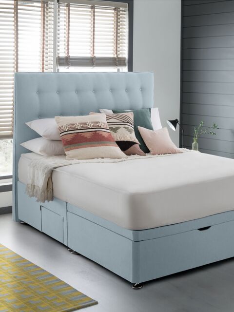 Silentnight 2 Drawer Continental Half Ottoman Divan Base Storage Bed ...