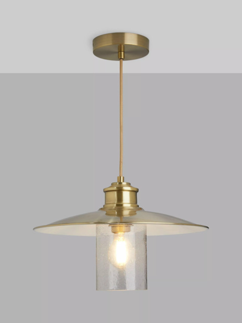 John Lewis Torrin Metal & Glass Pendant Ceiling Light, Antique Brass by ...