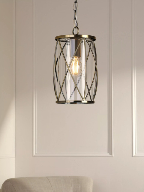 Laura Ashley Beckworth Pendant Ceiling Light, Antique Brass by John ...