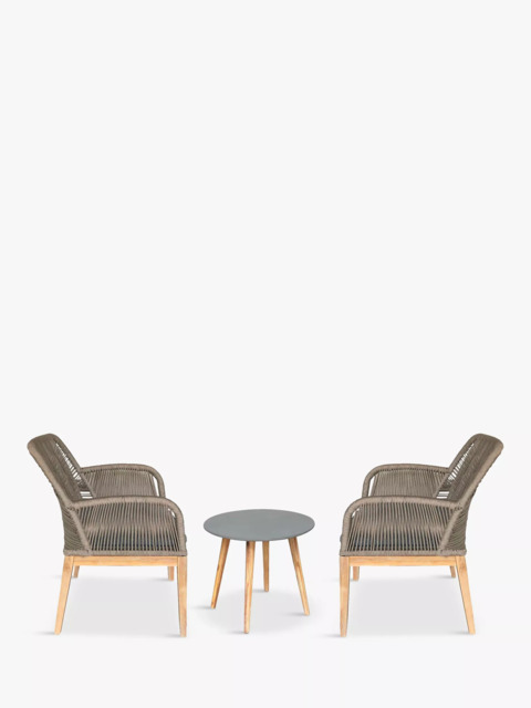 Suntime Seville 2-Seater Garden Bistro Table & Chairs Set, Grey by John ...