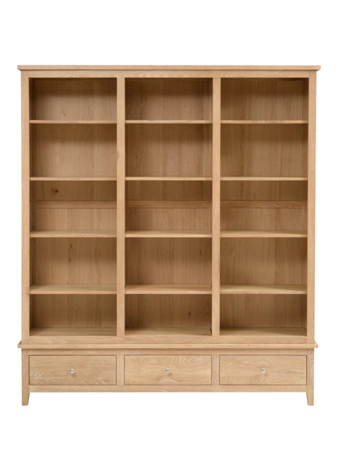 Cotswold Company Inglesham Grand Bookcase, Whitewash Oak by John Lewis ...