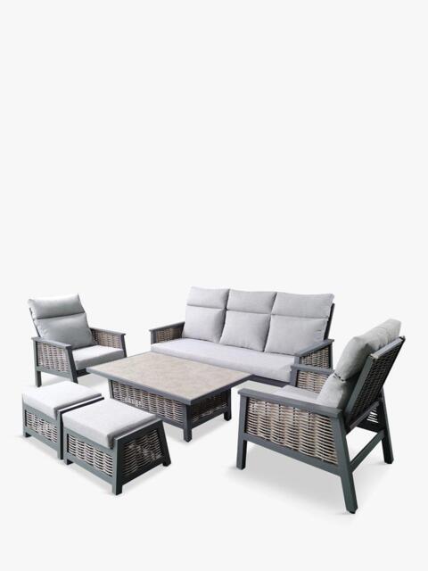 LG Outdoor Seville 7-Seater Garden Lounge Dining Set with Adjustable ...