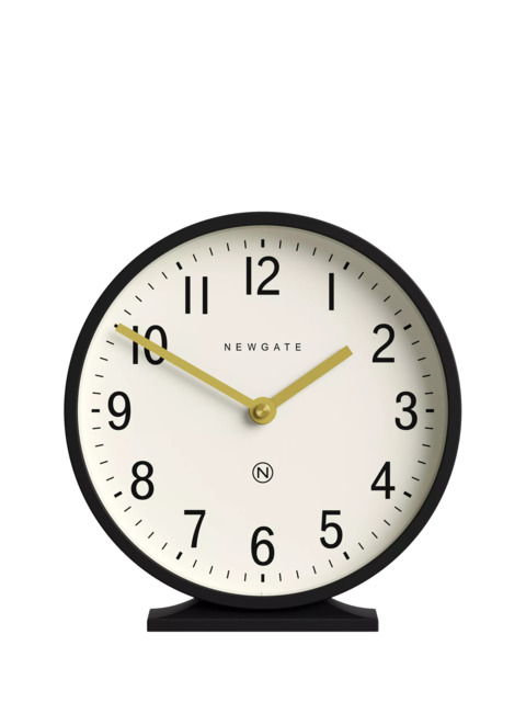 Newgate Clocks Round Analogue Mantel Clock, Black by John Lewis ...