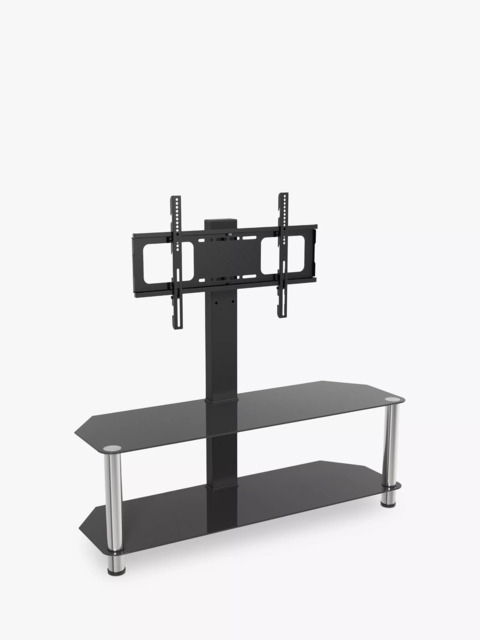 AVF SDCL1140 Corner TV Stand with Mount for TVs up to 65”, Black/Chrome ...