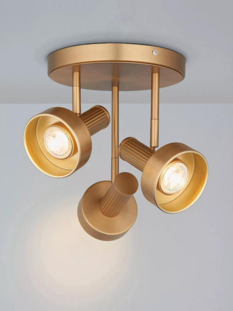 John Lewis Leighton 3 Arm Ceiling Light, Warm Antique Brass by John ...