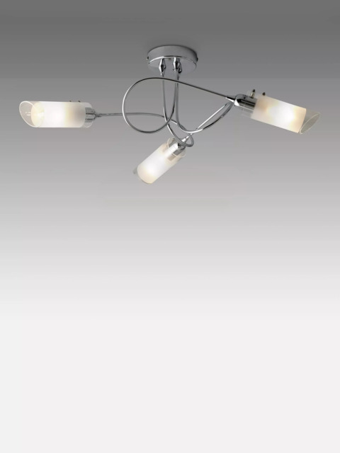 John Lewis Limbo Semi Flush 3 Arm Ceiling Light, Chrome by John Lewis ...
