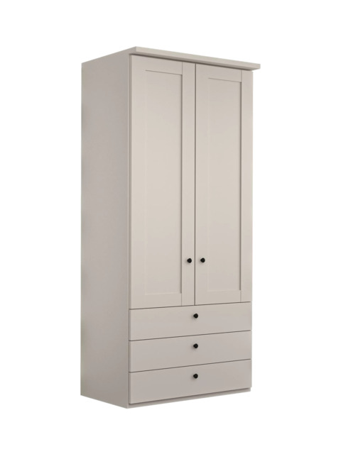 John Lewis Marlow 100cm Hinged Wardrobe with 3 Drawers, Champagne by ...