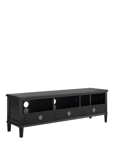 Laura Ashley Henshaw 2 Drawer Corner TV Unit, Black by John Lewis ...