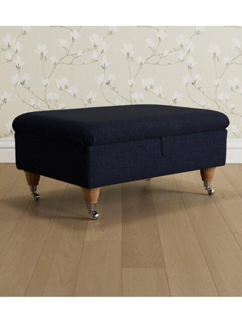 Laura Ashley Mortimer Footstool, Oak Leg by John Lewis & Partners ...