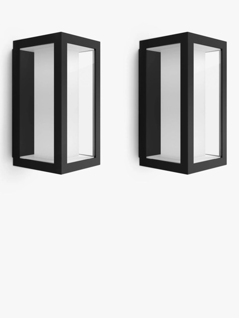 Philips Hue Impress Slim Outdoor Wall Light, Pack of Two, Black by John ...