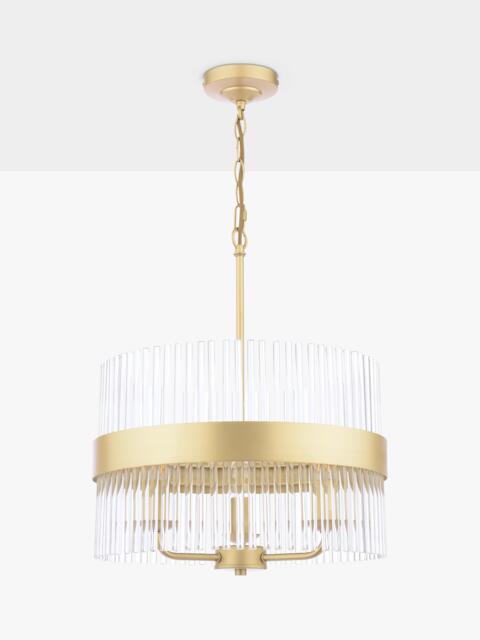 Laura Ashley Alexa 3 Arm Glass Rod Pendant Ceiling Light, Antique Brass ...