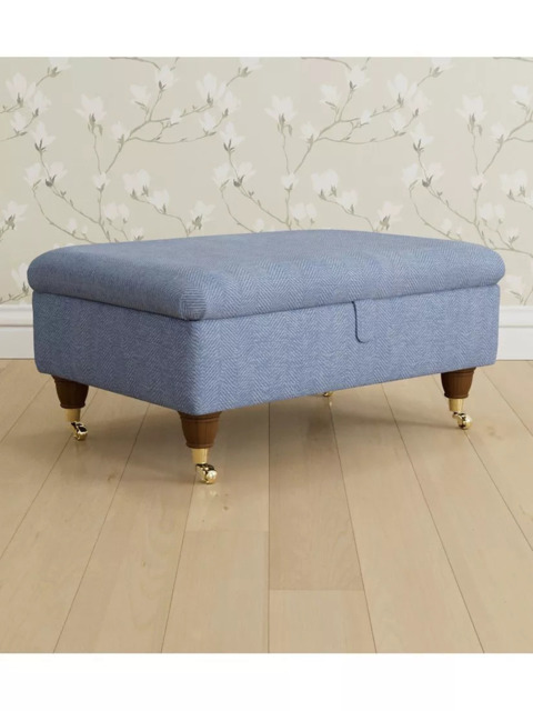 Laura Ashley Mortimer Footstool, Teak Leg by John Lewis & Partners ...