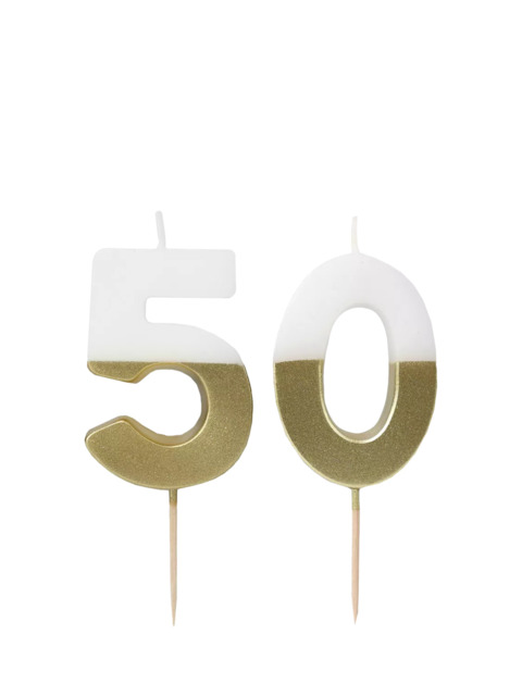 Talking Tables Age 50 Birthday Candles, Gold Ombre by John Lewis ...
