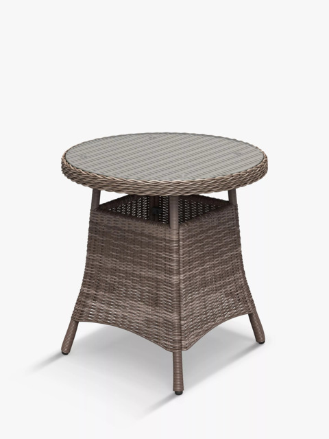 John Lewis Rye Woven Round Garden Bistro Table, 70cm, Natural by John ...